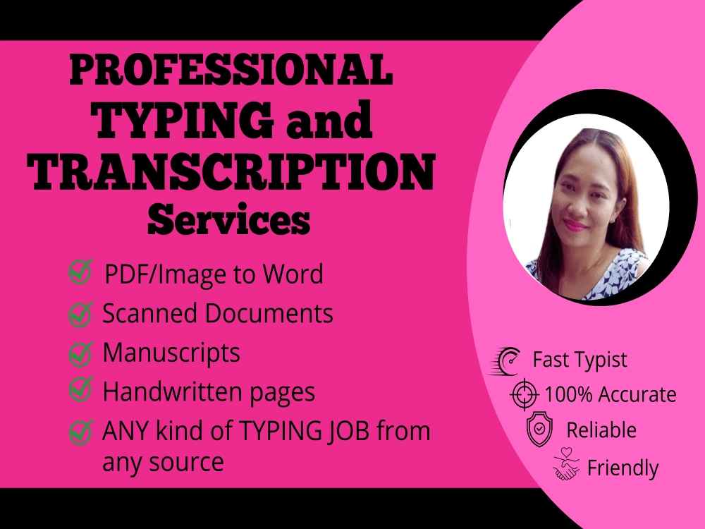 Accurate typing job, data entry, PDF or image into word, fast typist ...