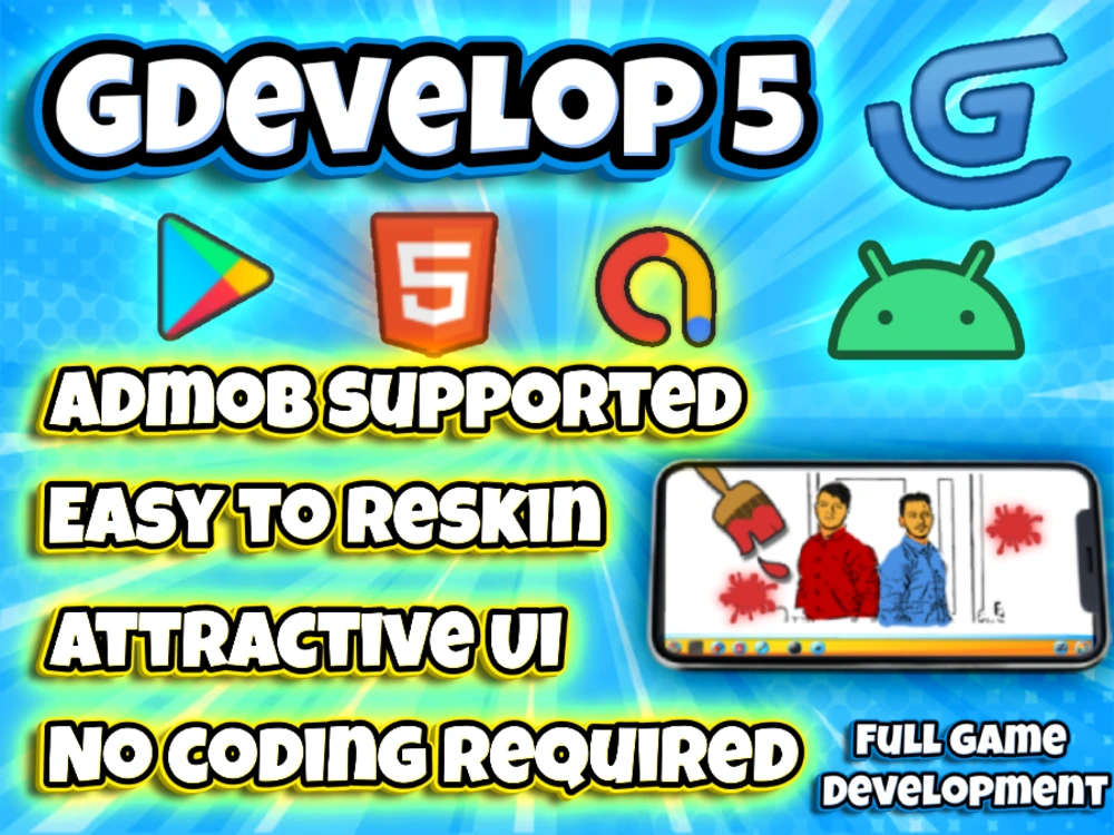 Great mobile app or game built with Gdevelop 5 or other engines + Admob ...