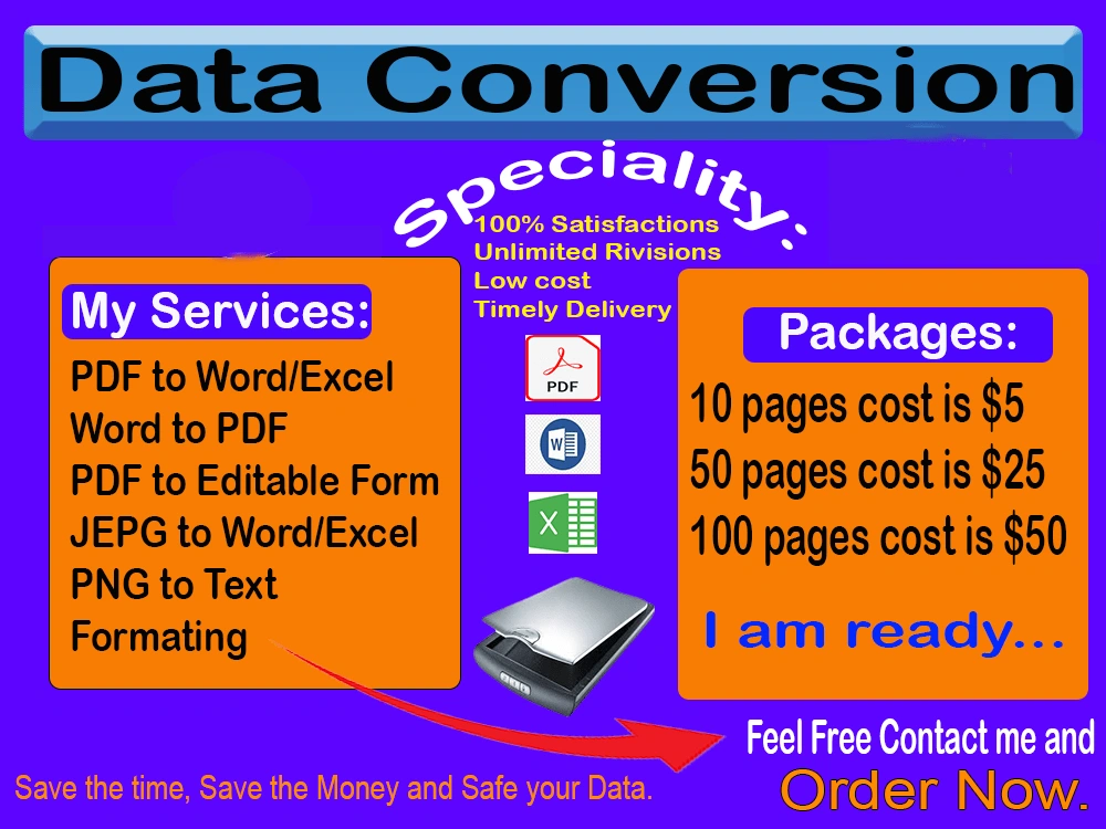 Data Conversion for PDF to Word/Excel and Word to PDF etc. | Upwork