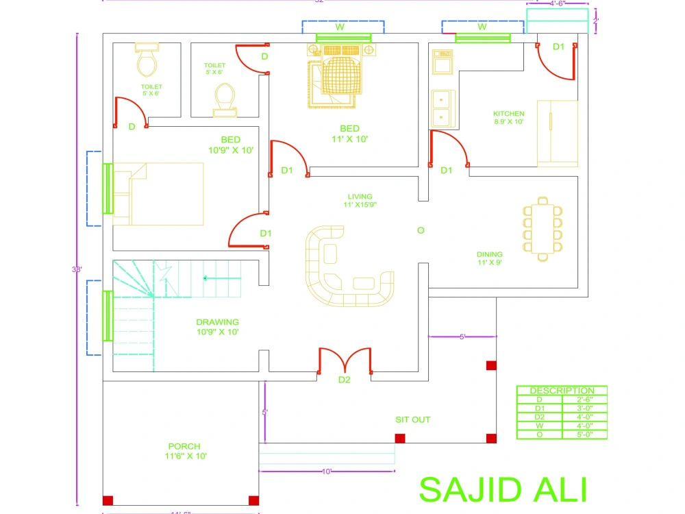 Design 2d architectural floor plan on autocad | Upwork