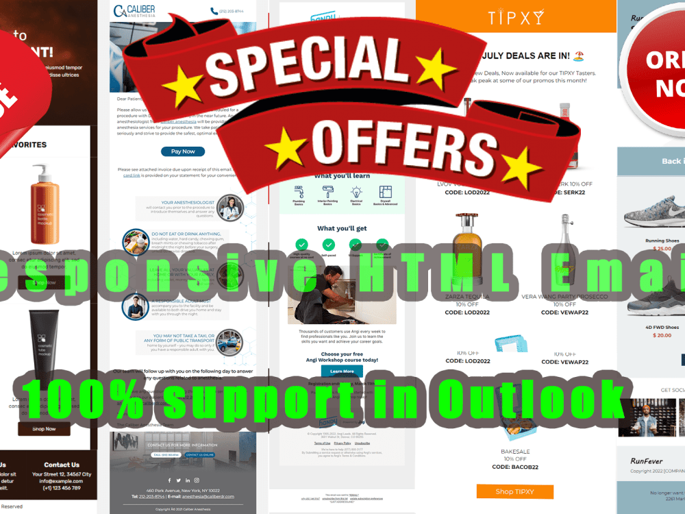 Develop responsive HTML email and newsletter template outlook support ...