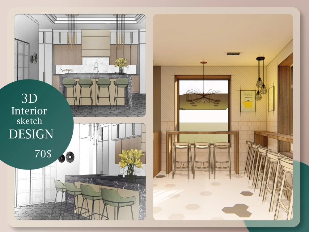 Architectural 3d DESIGN for your INTERIOR, materials, colors, and sizes ...