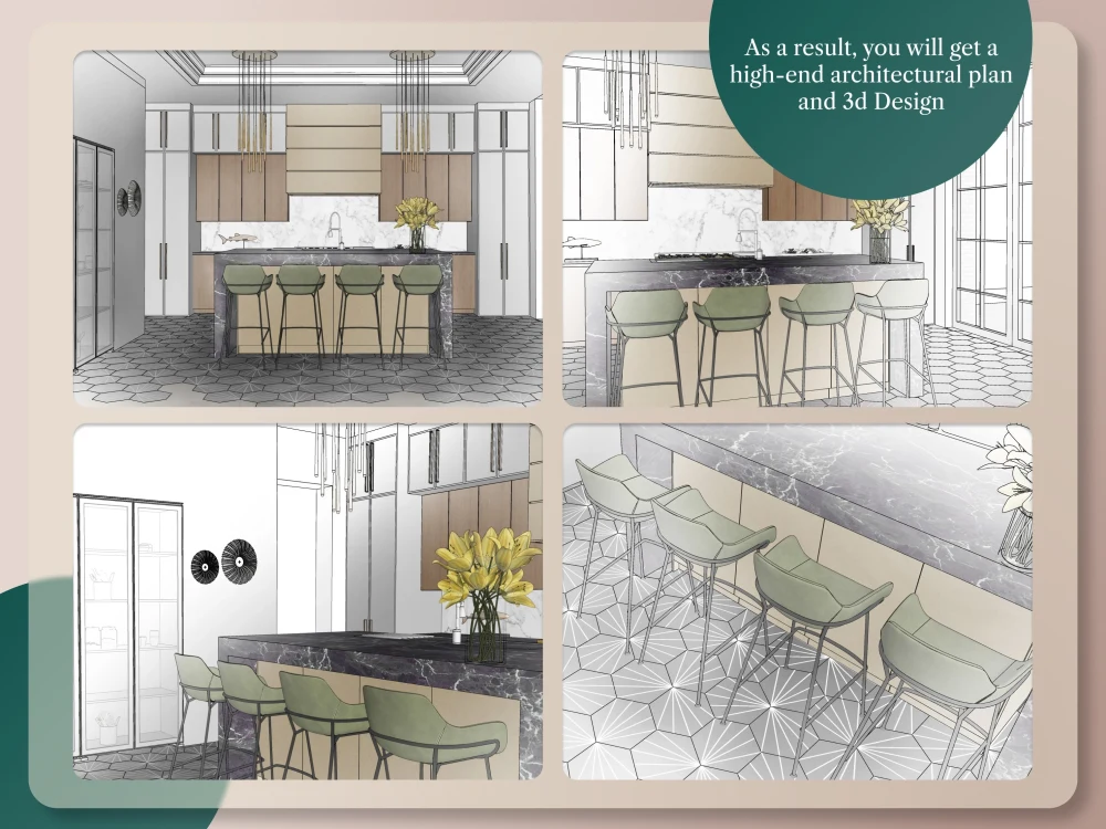 Architectural 3d DESIGN for your INTERIOR, materials, colors, and sizes ...