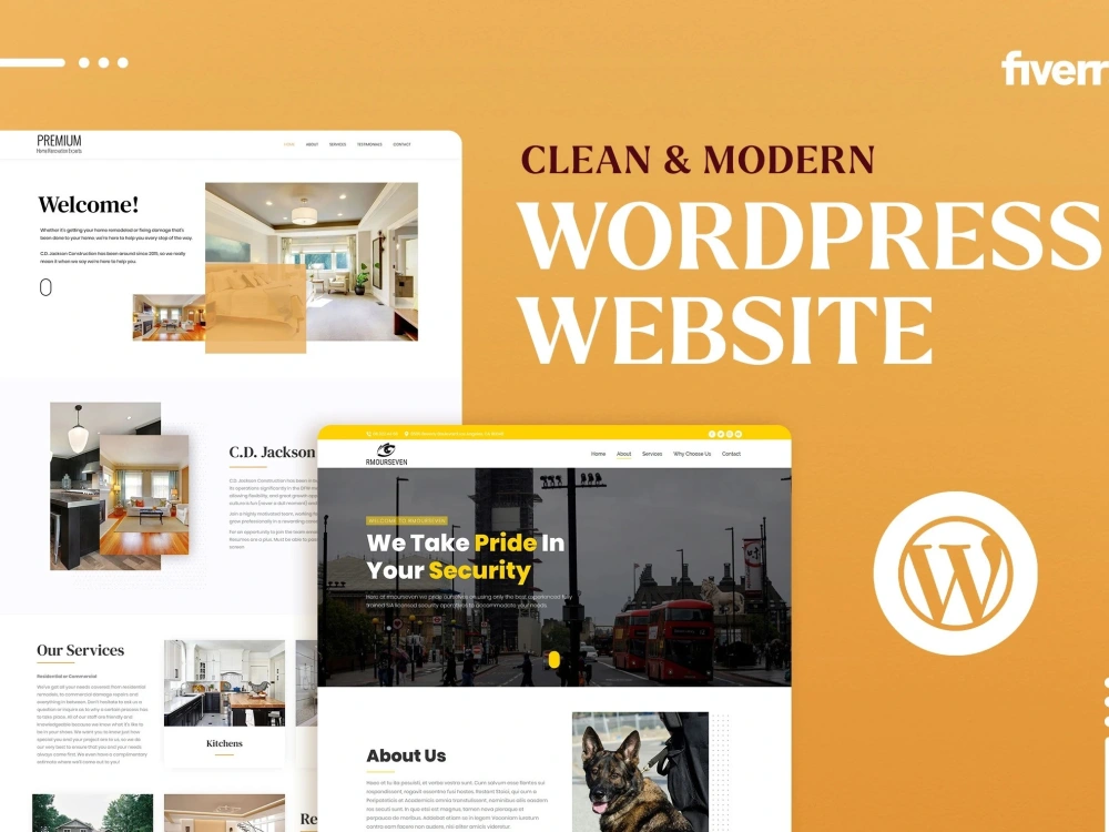 Build a modern and mobile friendly WordPress website design | Upwork