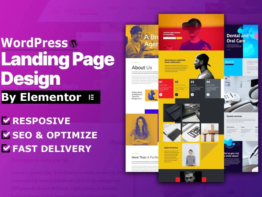 A modern responsive WordPress website design or redesign by elementor ...