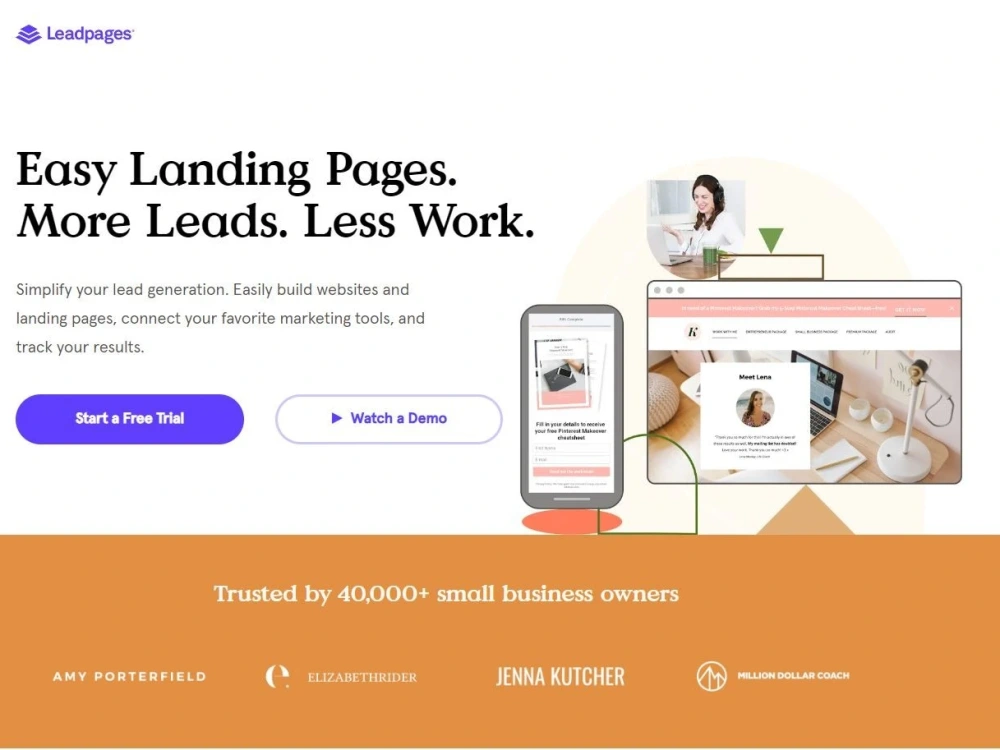 A beautiful landing page on leadpages | Upwork