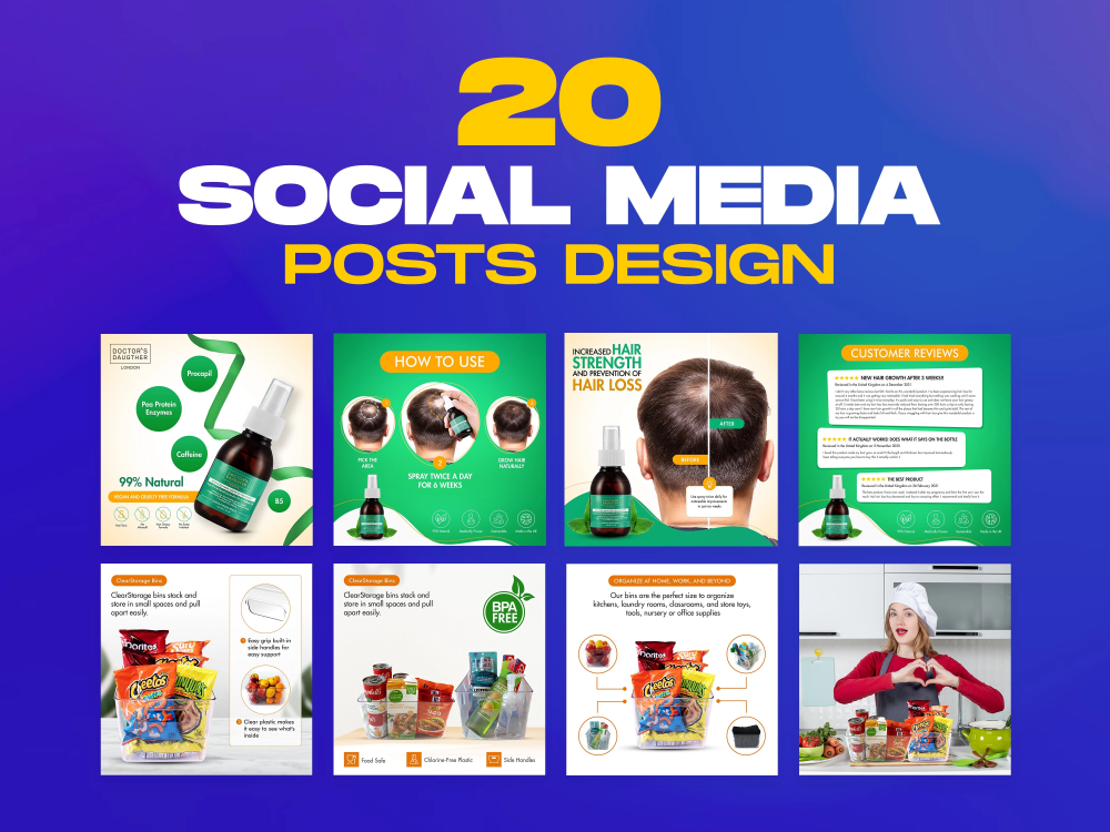 20 creative social media Facebook or Instagram posts design | Upwork