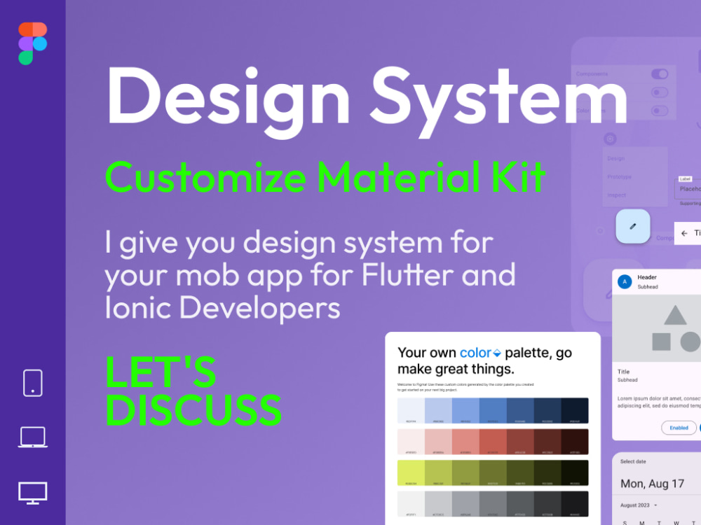 Customize material design system kit in figma for mobile UI design | Upwork