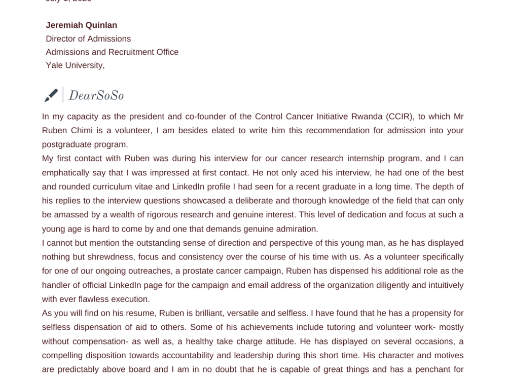 Faultless correspondence, document or letter for any range of intent ...