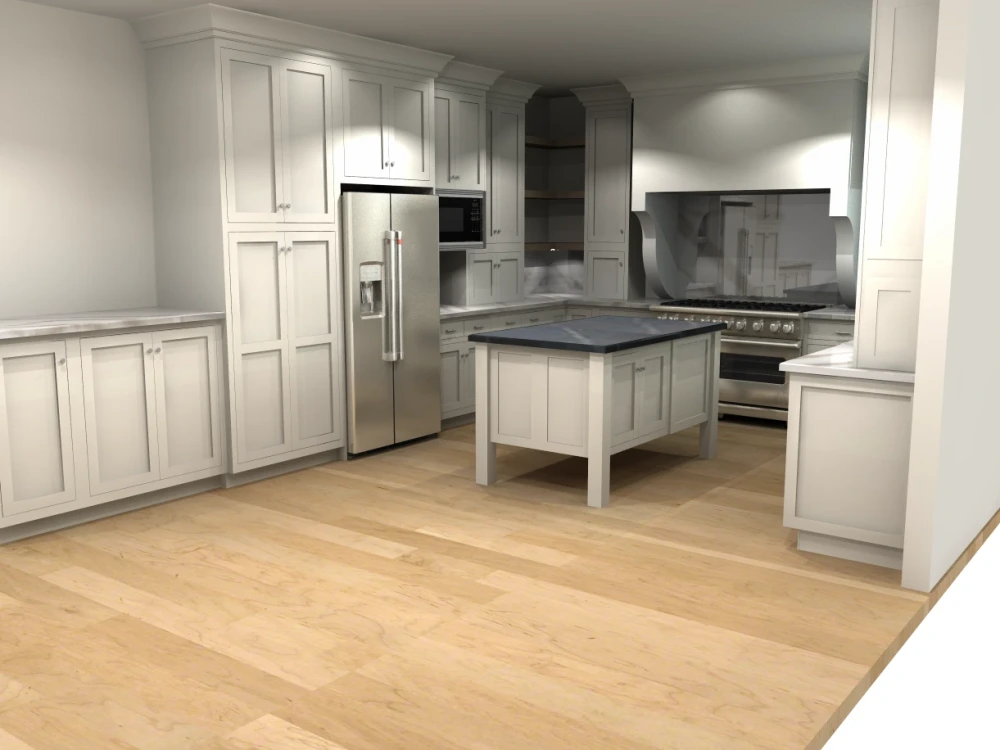 A kitchen design with color renderings and working plans. | Upwork