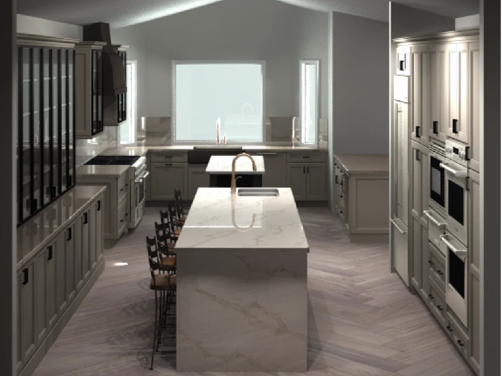 A kitchen design with color renderings and working plans. | Upwork