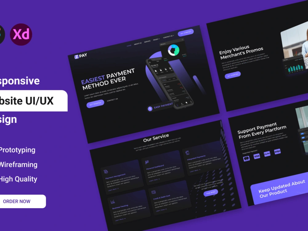 Responsive website UI/UX design, web UI or landing page UI design in ...