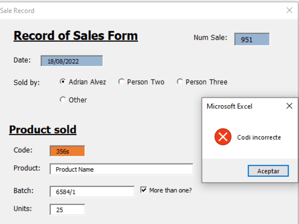 An efficient automatized Excel Form, perfect for entering and storing ...