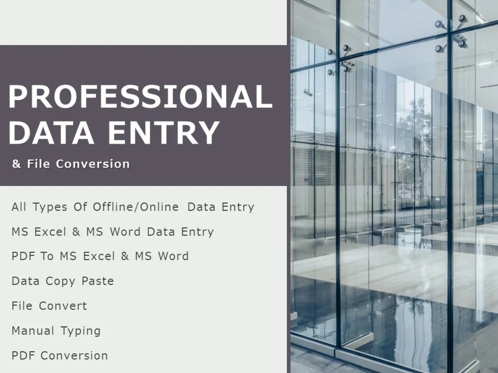 Accurate Data Entry, Copy Paste, Manual Typing, PDF to Excel, PDF to Word | Upwork