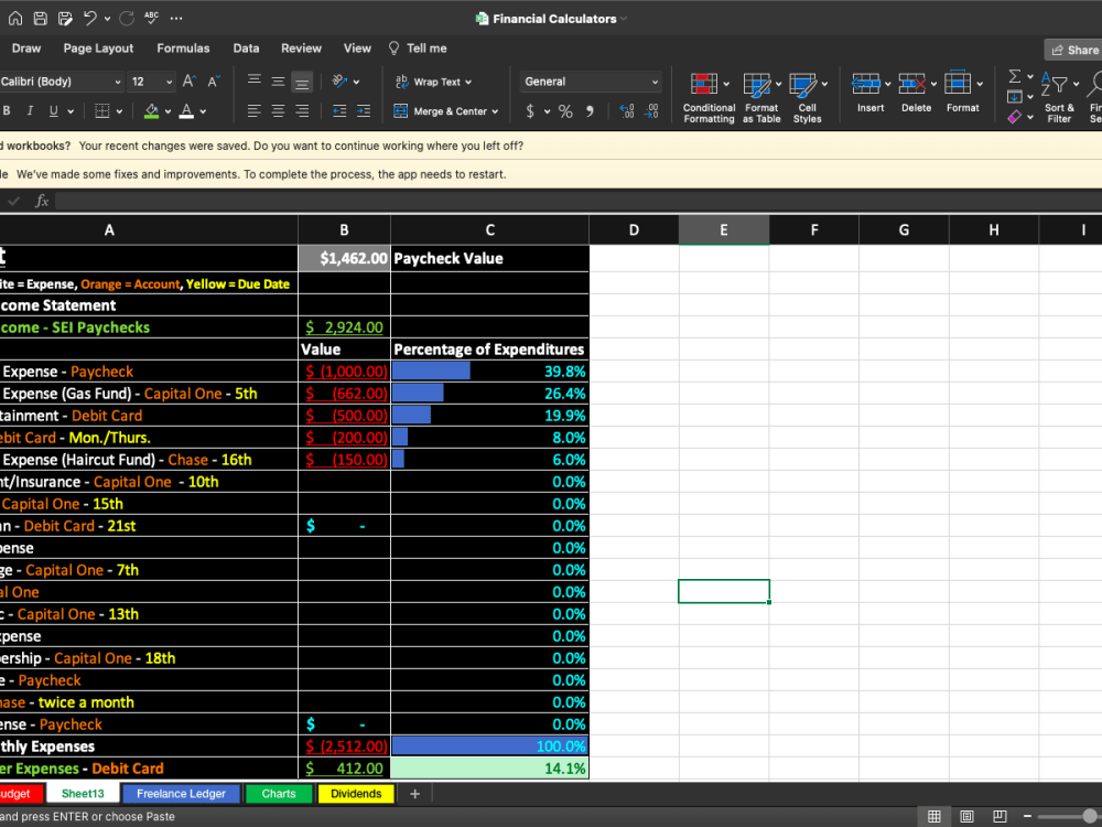 An easy to read budget, books for business, and/or any other financial ...