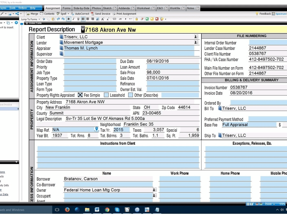 A Real Estate Appraisal Report with Full Data Entry | Upwork