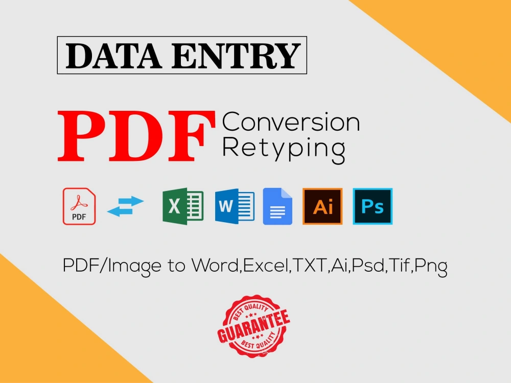 PDF or Image converted to editable Word/Excel document, data entry ...