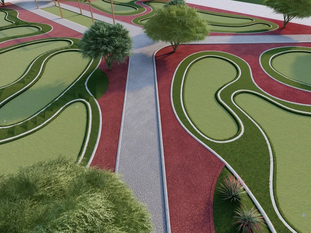 A mini golf course design with 9 or 18 holes | Upwork