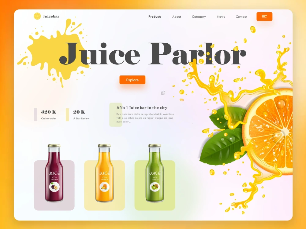 Restaurant or cafe UI/UX design, web UI or landing page UI design in ...