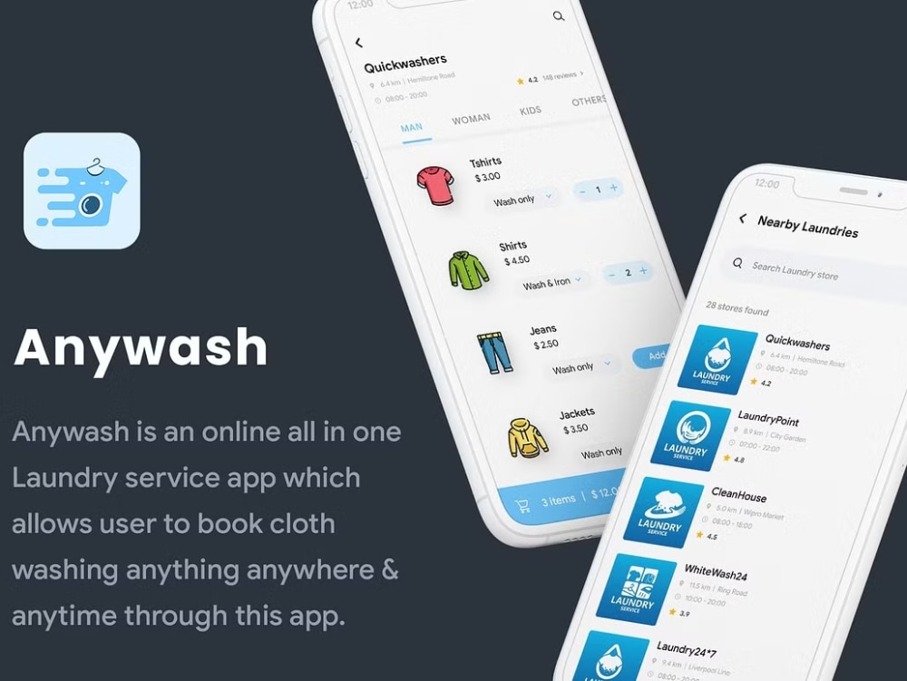 Multi Vendor Laundry Booking App With Laundry Delivery App and Seller ...