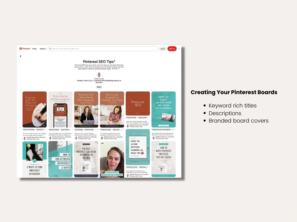 A fully optimized Pinterest business profile | Upwork