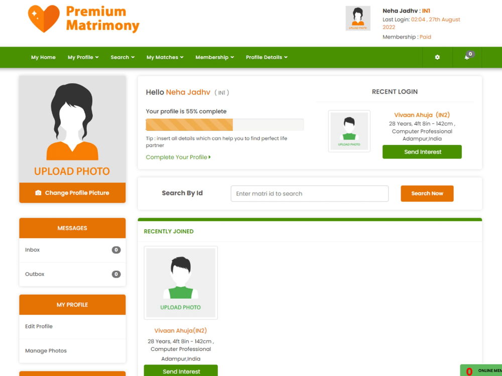 Matrimonial website with video chat | Upwork