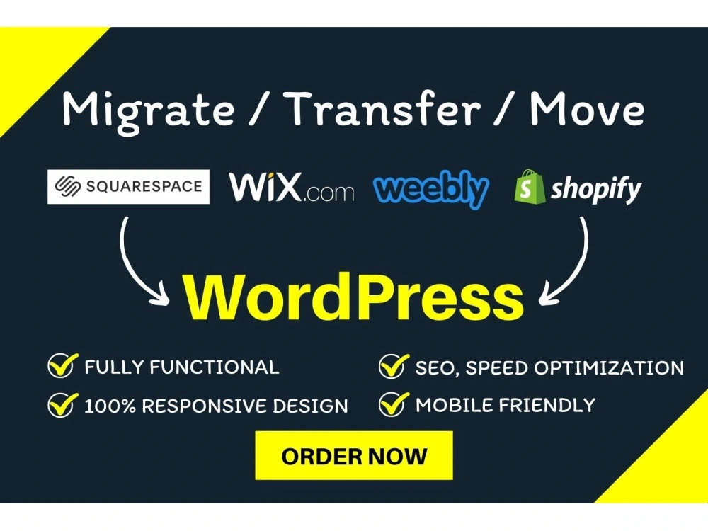 Website migration from Squarespace, Wix, Weebly, and Shopify to WordPress | Upwork