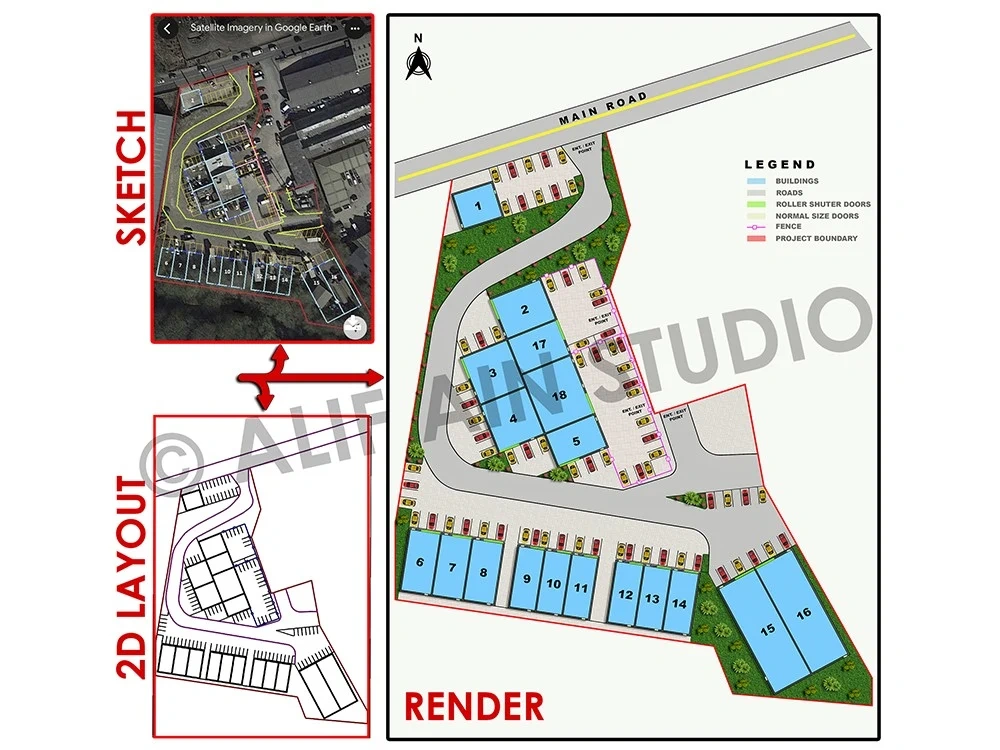 A fantastic Site Plan Layout and Render | Upwork
