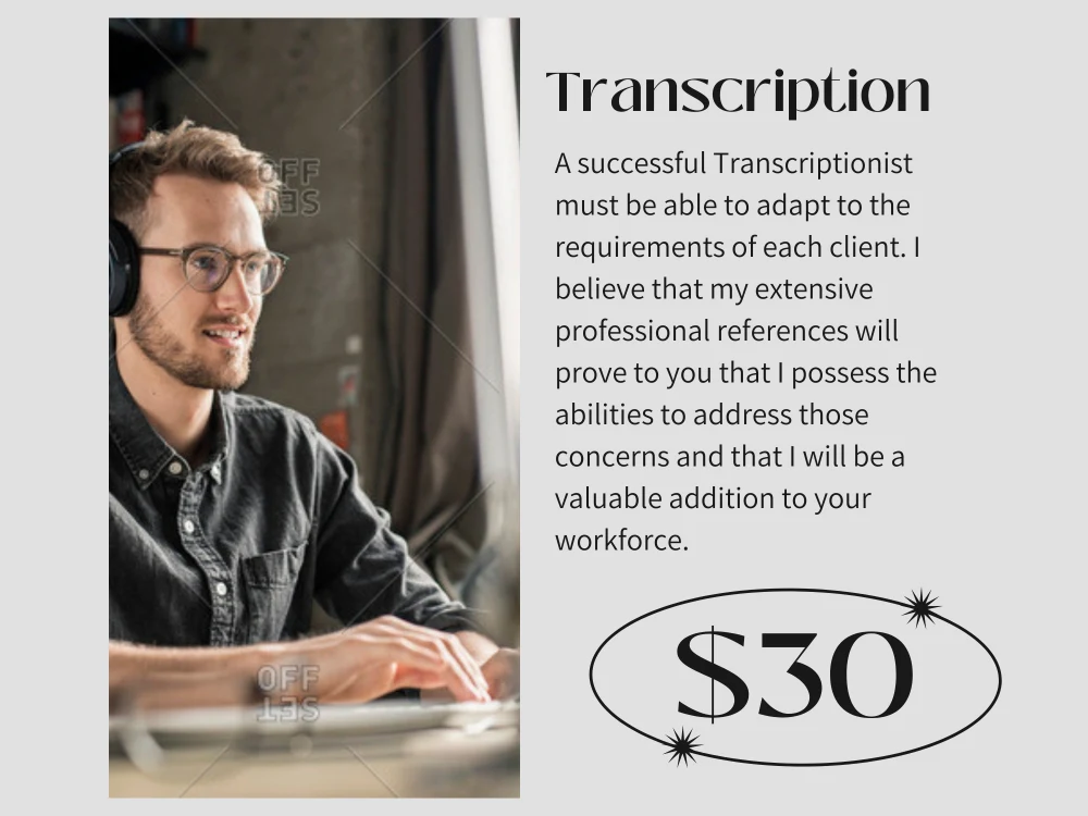 English transcription both Verbatim or non-Verbatim | Upwork