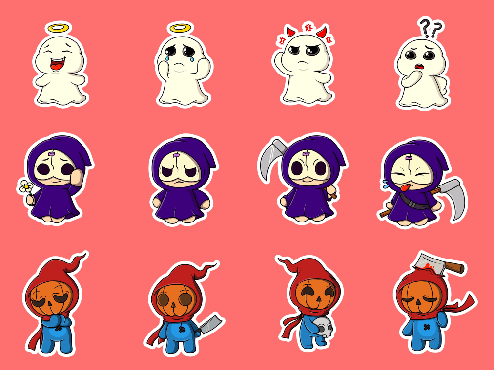 Cute simple vector cartoon character for stickers | Upwork