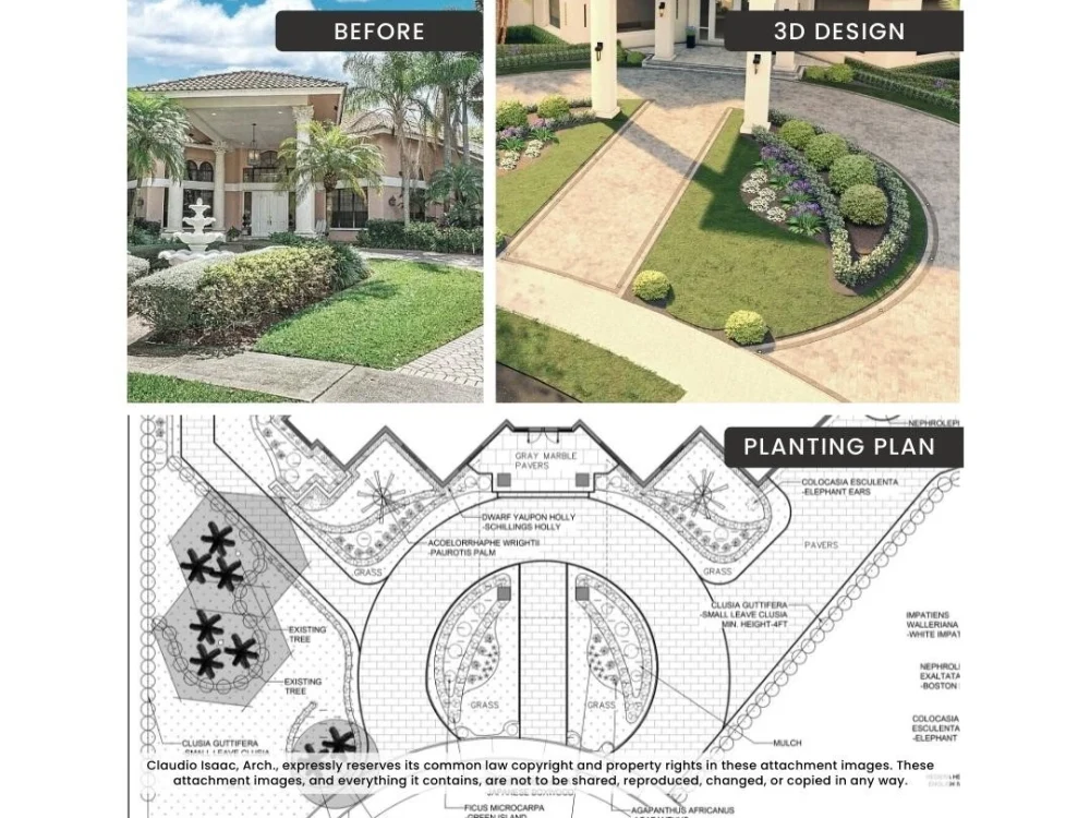 A complete 3D landscaping design + home exterior design and ...