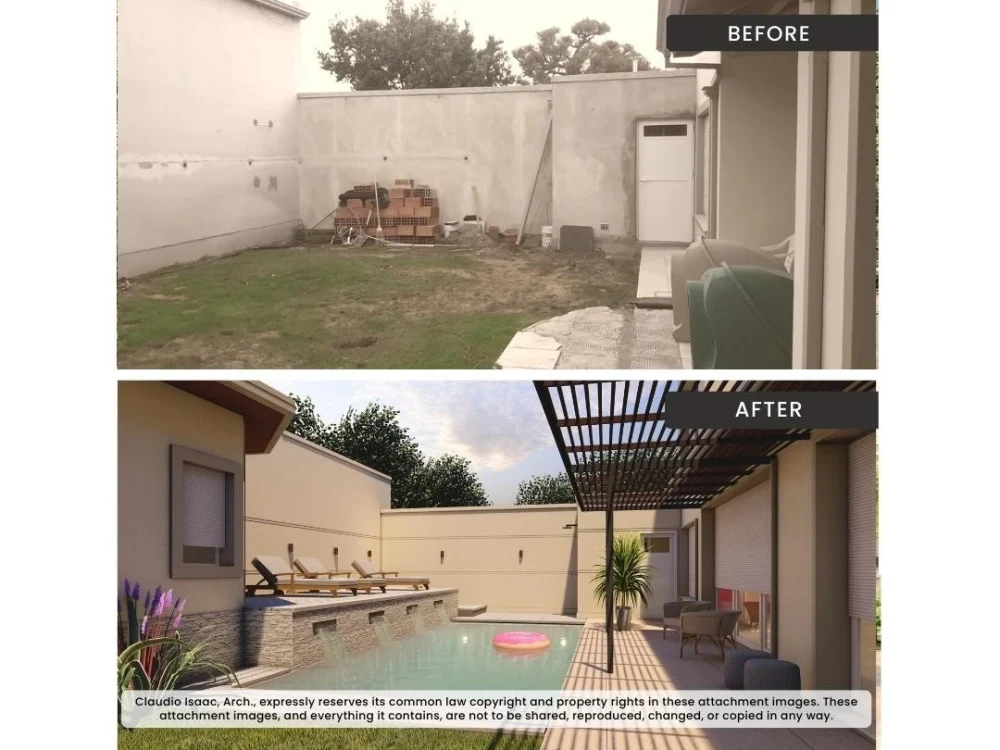 A complete 3D landscaping design + home exterior design and ...
