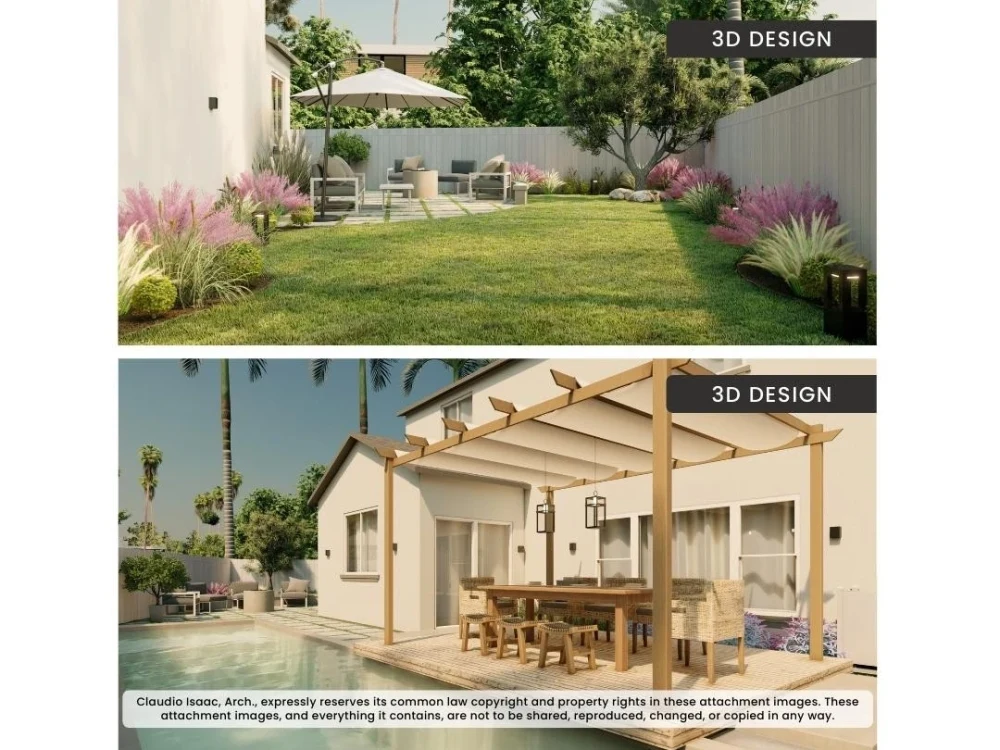 A complete 3D landscaping design + home exterior design and ...