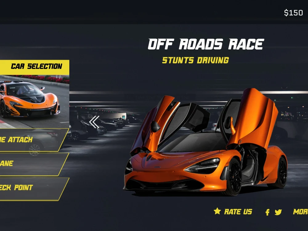 A Highly Interactive and Unique Car Race Game UI design | Upwork