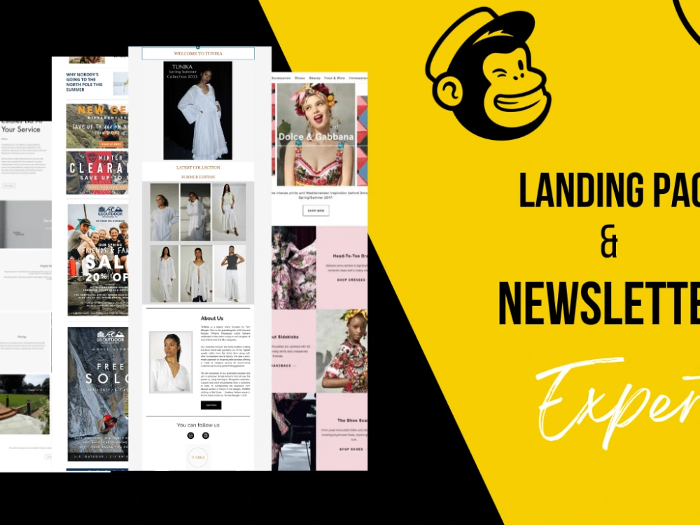 Mailchimp Landing page, Mailchimp Newsletter Template | Upwork