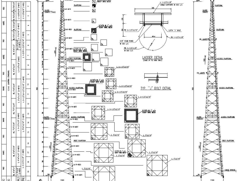 3D model & shop drawings of transmission & telecom tower, Steel ...