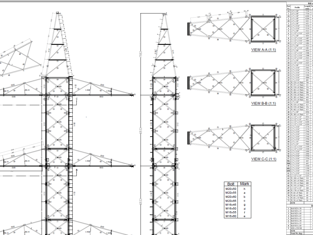 3D model & shop drawings of transmission & telecom tower, Steel ...
