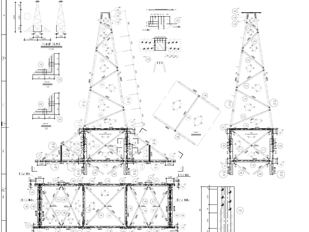 3D model & shop drawings of transmission & telecom tower, Steel ...