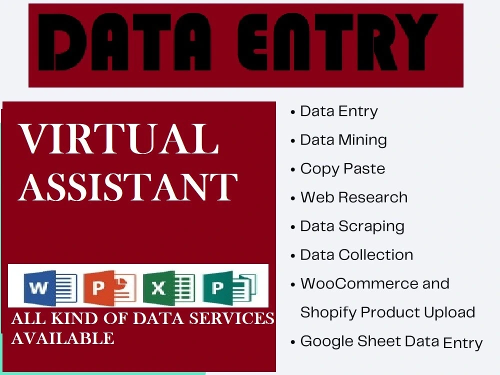 Data entry, web research, typing, copy paste, data mining or web scraping | Upwork