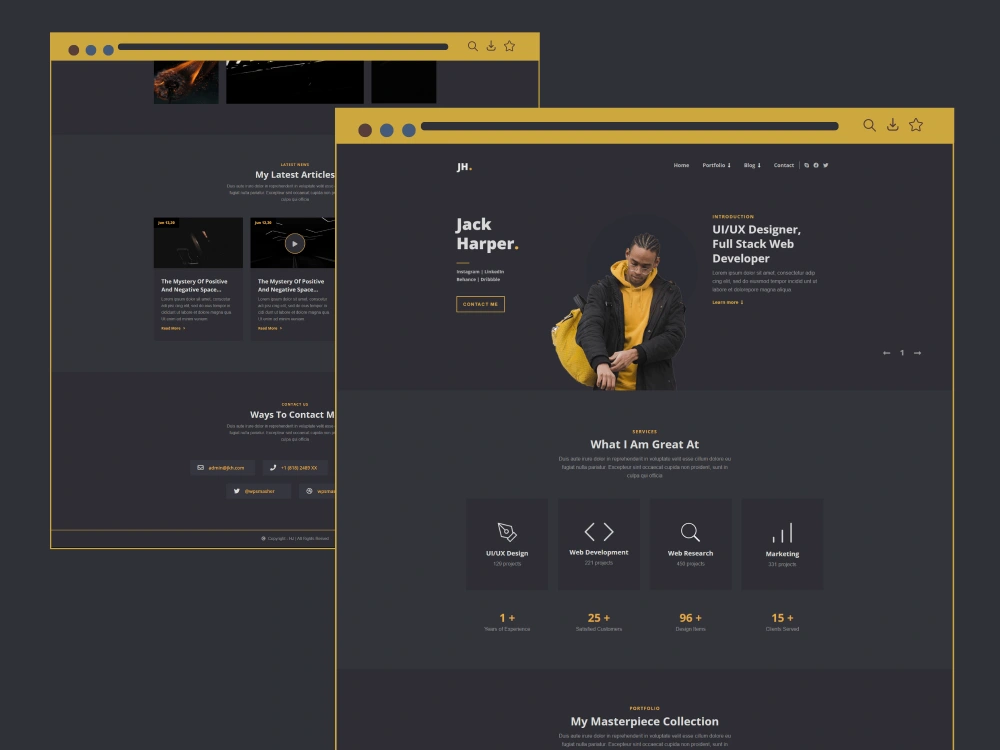 Professional Responsive Portfolio Custom Coded Website | HTML Expert | Upwork