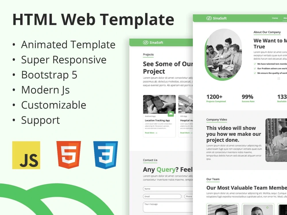 Responsive HTML Animated Template | Upwork
