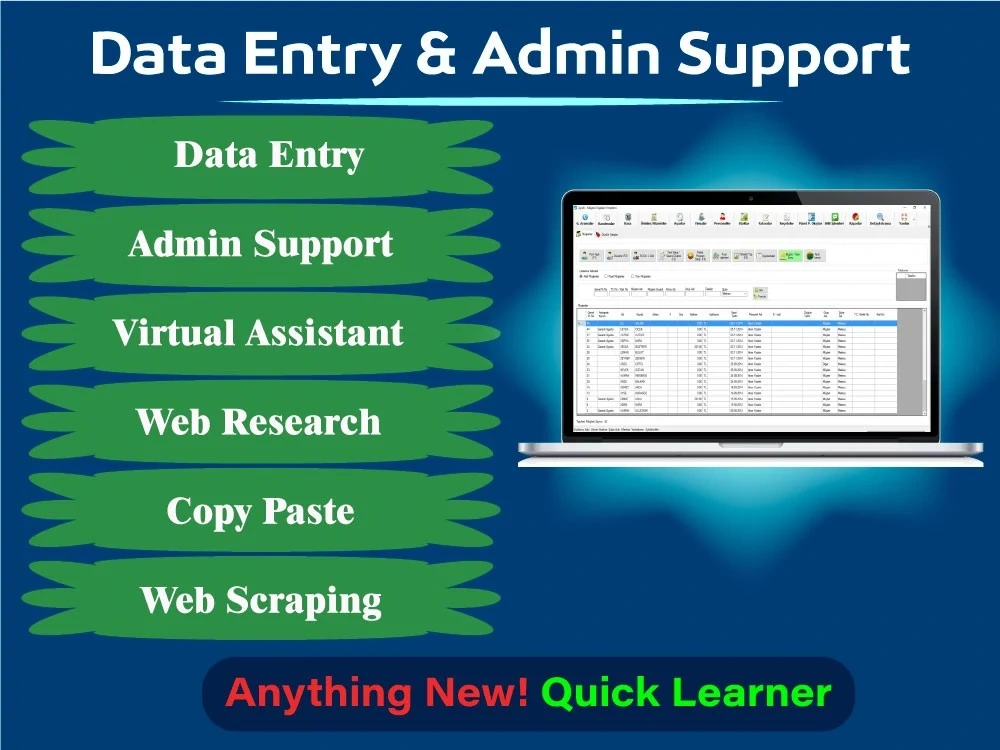 Web Research, Data Entry and any Admin related work | Upwork