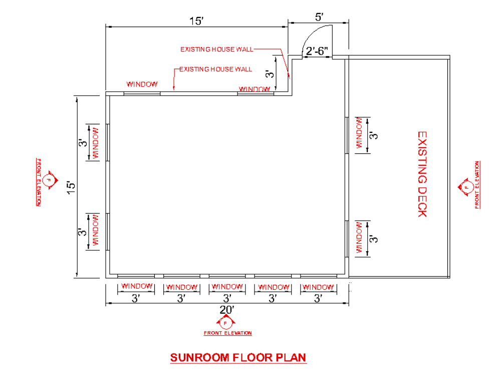 DECK and SUNROOM permit drawing set for city approval | Upwork
