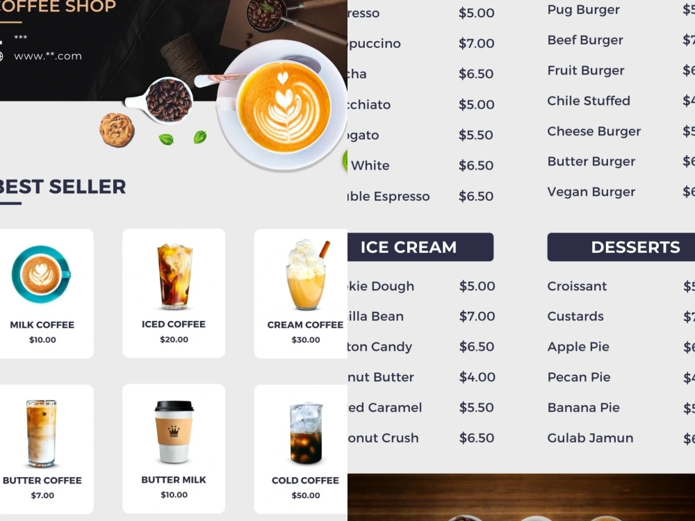 An amazing Menu card design | Upwork