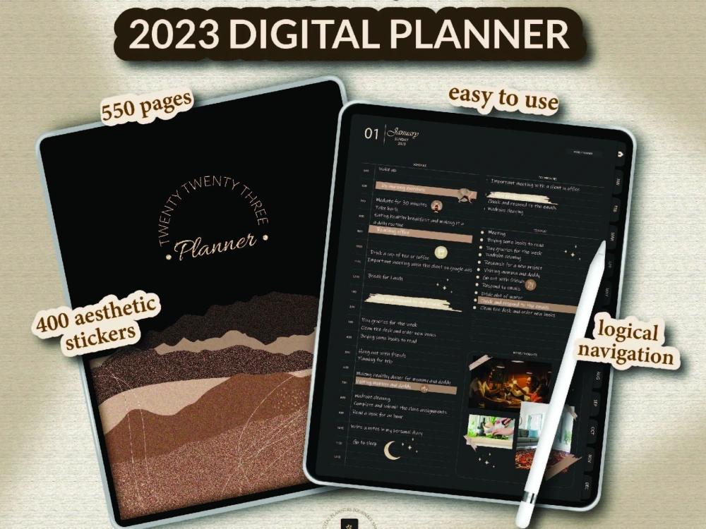 Customized hyperlinked digital planner for Etsy Shop or Commercial use ...