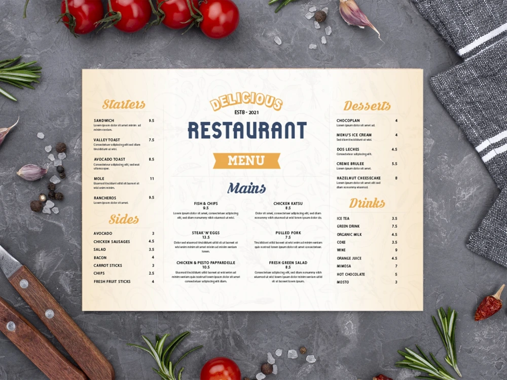 Creative editable restaurant menu, food menu | Upwork