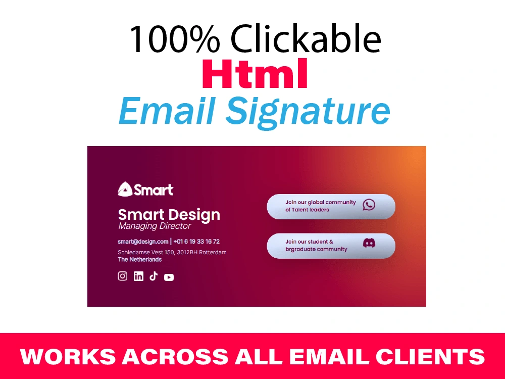 A professional clickable html email signature | Upwork A professional clickable html email signature | Upwork