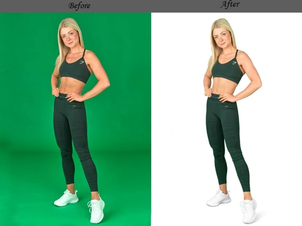 The green screen background removal from the photos | Upwork