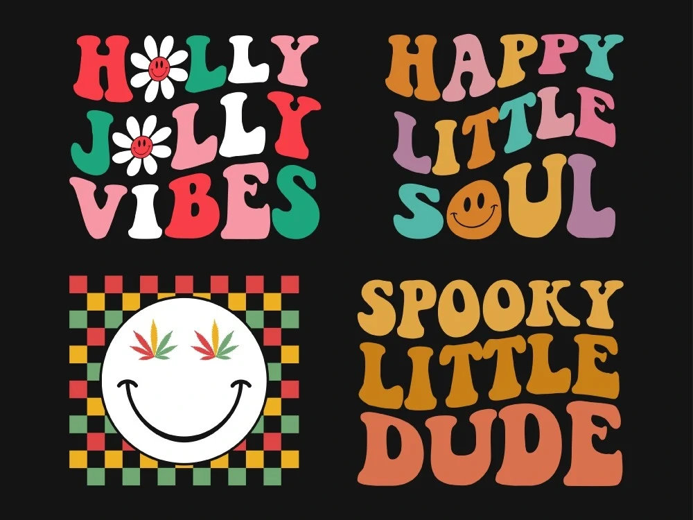 Groovy retro wavy typography SVG t-shirt design | Upwork