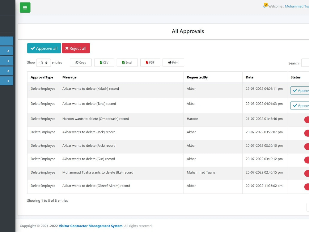 Realtime visitor/contractor headcount management system | Upwork